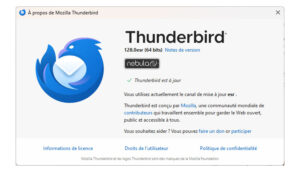 Mozilla Thunderbird passe directement à la version 128.0